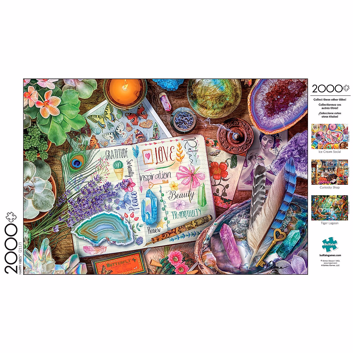Buffalo Games - Aimee Stewart - Happy Vibes - 2000 Piece Jigsaw Puzzle for Adults Challenging Puzzle Perfect for Game Nights - 2000 Piece Finished Size is 38.50 x 26.50