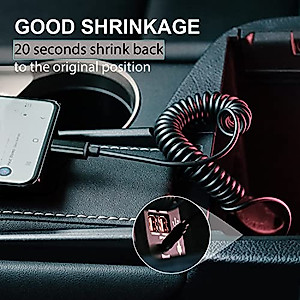 WKWZY USB-C to Aux-Cord,4FT Male to Male 3.5mm Audio-Jack Coiled-Cable with DAC Core 24bit/96khz,Type C Plug Adapter for Android Phones / Car Stereo / Portable Speaker