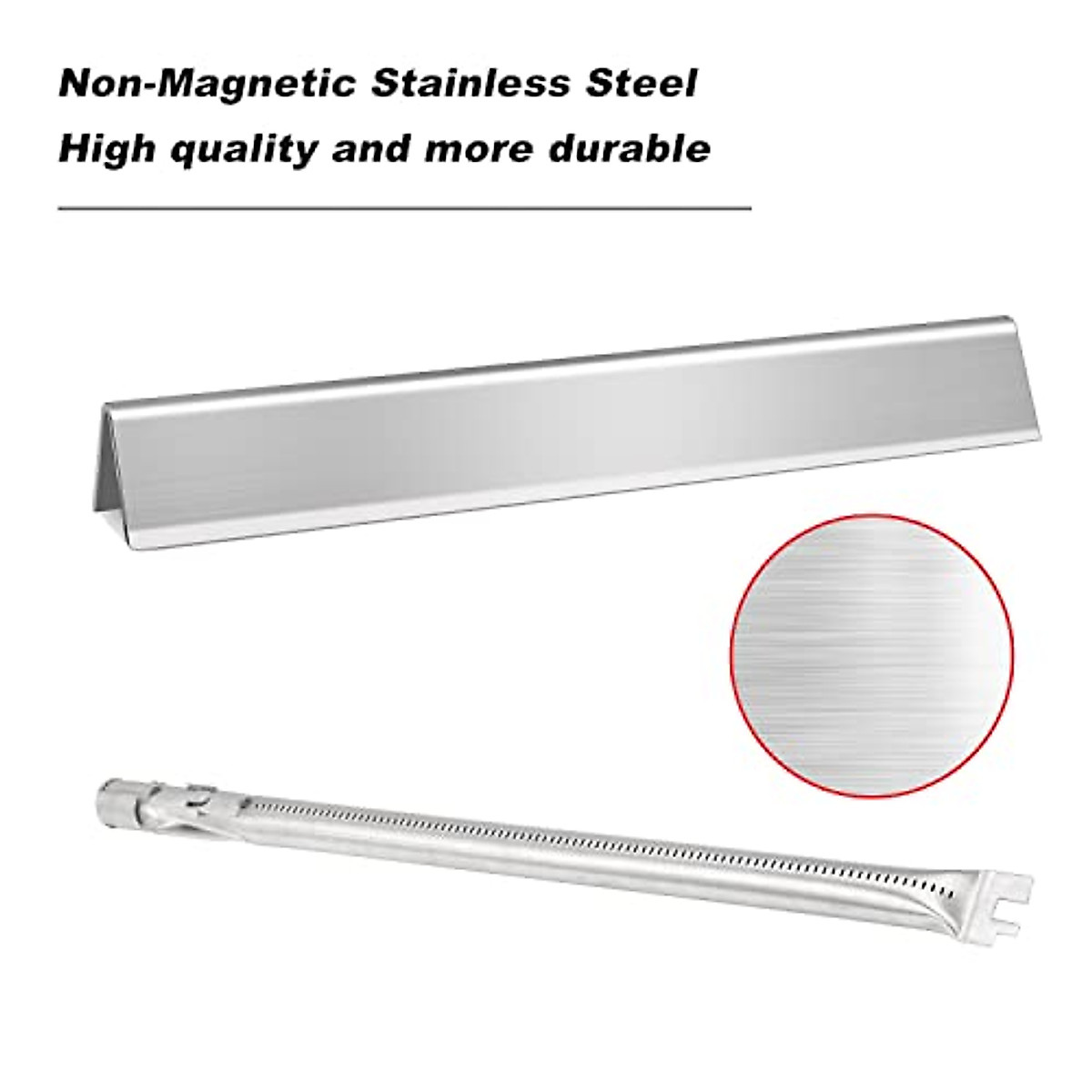 Derurizy 62752 7620 Grill Replacement Parts for Weber Genesis 300 Series Gas Grill, Weber Genesis E310 E320 E330 S310 S320 S330 EP310 EP320 EP330, 17.5" Flavorizer Bars and 19.5" Burner Tube Kit