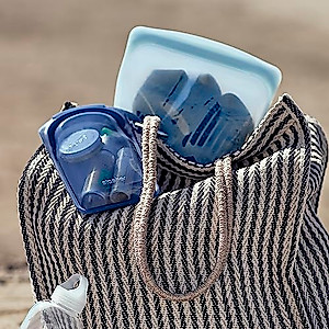 Stasher Reusable Silicone Storage Bag, Food Storage Container, Microwave and Dishwasher Safe, Leak-free, Go Bag, Waterfall