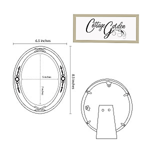 Cottage Garden Home Is Where We Begin Life Distressed Ivory Floral 5 x 7 Oval Table and Wall Photo Frame