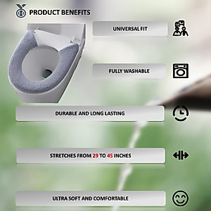 2pcs Toilet-seat cushion Warmer Cover – Toilet seat cover Pads plush warm thick Bathroom Warmer 2pcs Gray