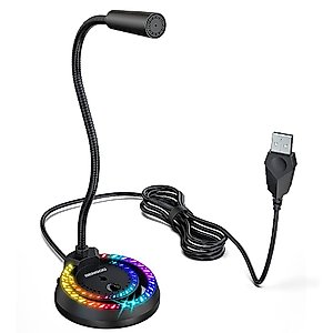 BENGOO USB Microphone for Computer, GM-01 PC Microphone, Mute & Volume Control, Plug and Play, Gaming Microphone for PC Desktop PS4 Laptop Mac Windows Recording Conference YouTube Streaming Twitch