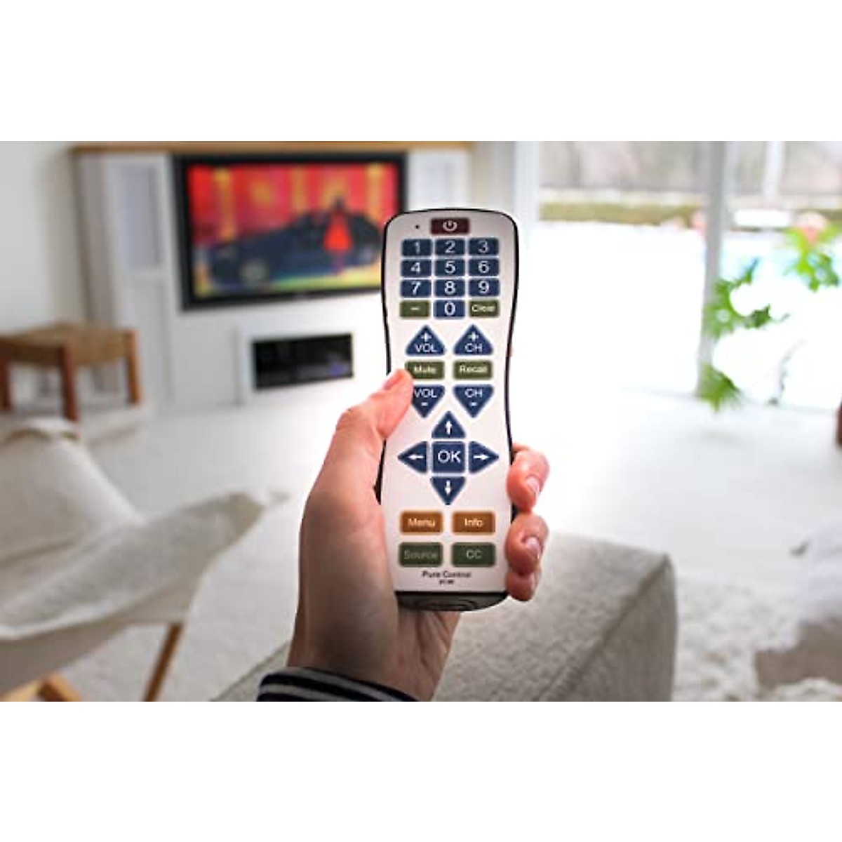 Universal Water-Resistant Television Remote | PC101 EasyClean Big Button, Smart, Learning TV Remote Control Universal - Wipe Clean Easily, Perfect for Home Use.