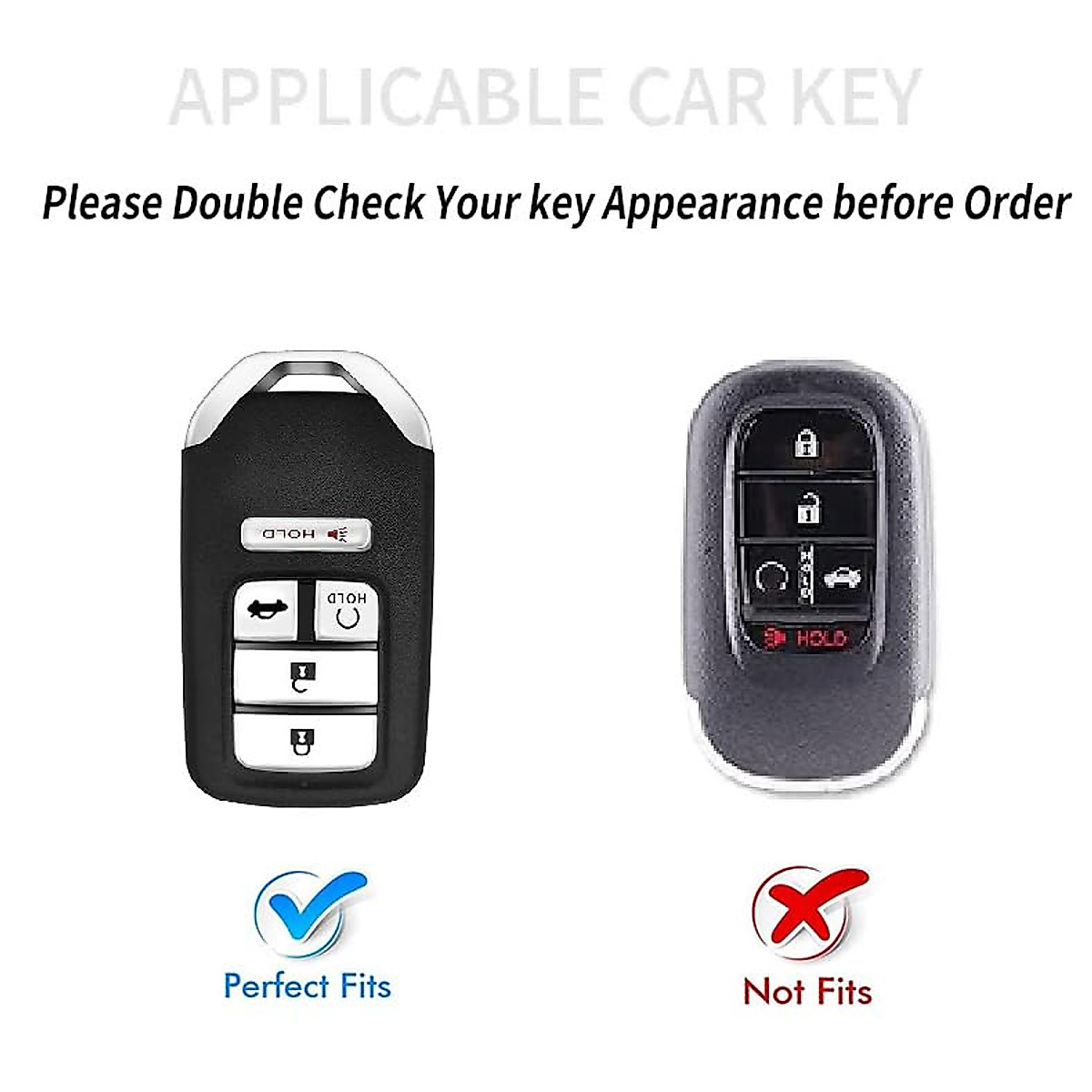 CROWEIPT for Honda Key Fob Cover Car Key case Holder Key Chain Protector Compatible with Pilot 2016-2018, CRV 2017-2018 Accessories