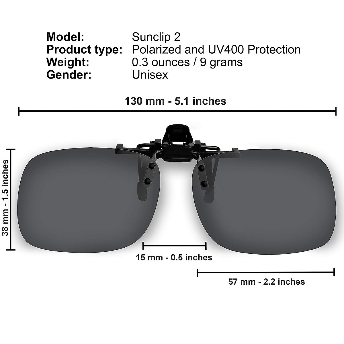 Clip On Sunglasses Polarized Sunglasses to Clip onto Eyeglasses Flip Up for Men and Women Set of Smoke and Brown