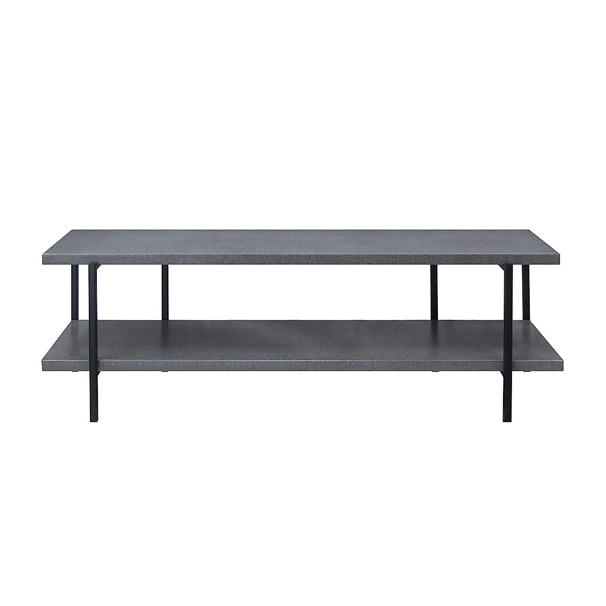Casual Elements VOLTERRA Concrete & Steel TV Shelf Unit Television Stand, Granite Grey
