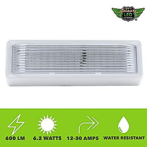 Leisure LED RV Exterior Porch Utility Light XL 12v 650 Lumen Lighting Fixture. Replacement Lighting for RVs, Trailers, Campers, 5th Wheels White Base Clear Lens (White, 1-Pack)