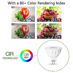 MR16 LED Bulb, 50W Halogen Equivalent, 5W 12V 3000K Soft Warm White, 450Lm GU5.3 Bi-Pin Base, 12V Spotlight Bulb, 40 Degree Spot Lighting For Indoor/Outdoor Landscape Track Bulbs-Not Dimmable (6 Pack)