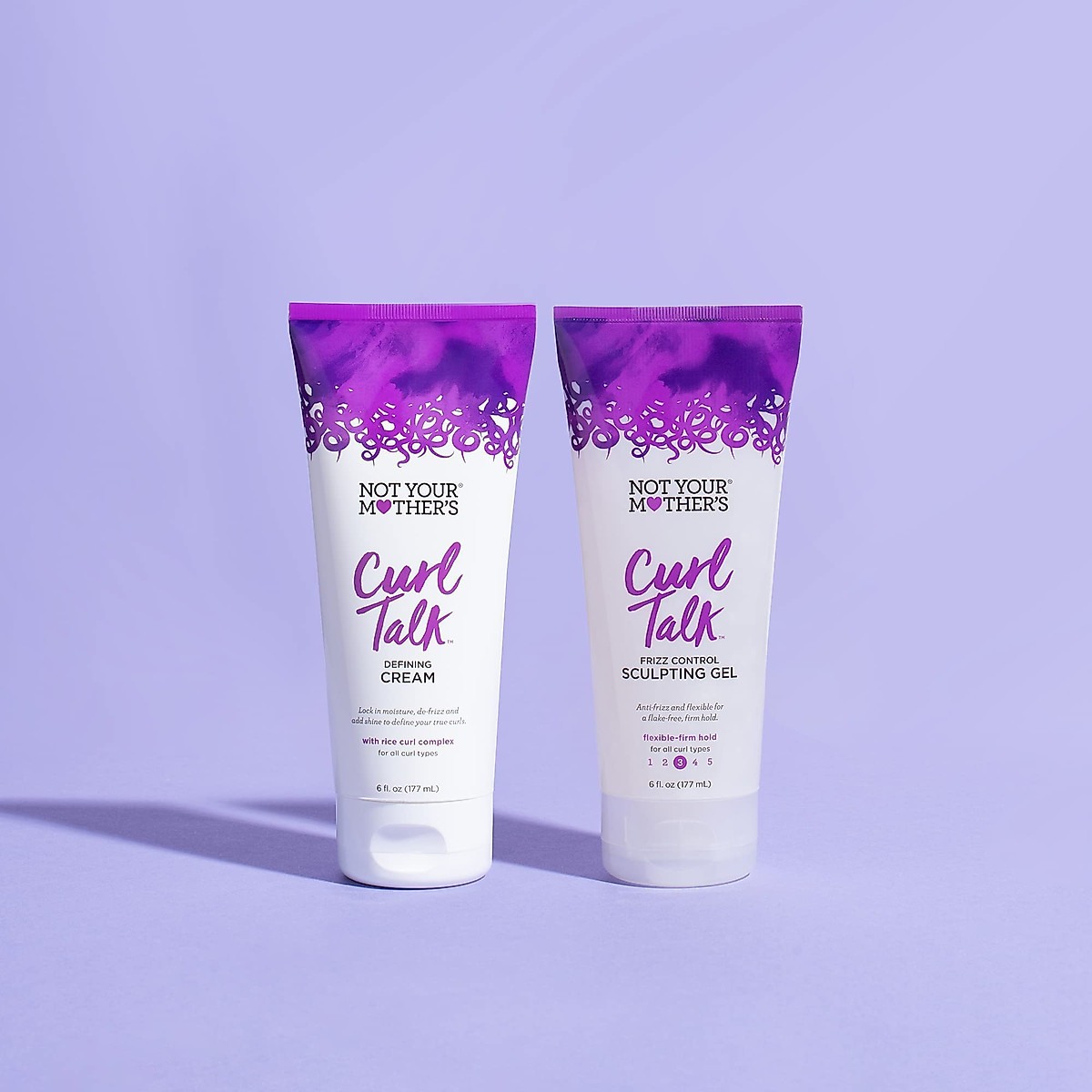 Not Your Mother's Curl Talk Frizz Control Sculpting Gel & Defining Cream (2-Pack) - 6 fl oz - Formulated with Rice Curl Complex - All Curly Hair Types