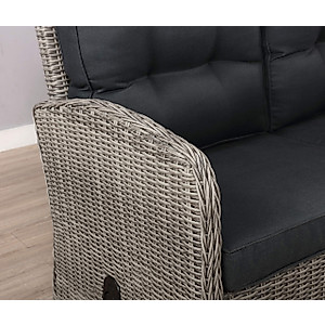 Alaterre Furniture Monaco All-Weather Outdoor Two-Seat Reclining Bench