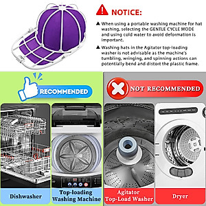 Hat Washers Cap Washers for Washing Machine, Hat Cleaning Shaper Protector Fit for Adult and Kid's Baseball Caps, White