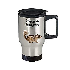 SpreadPassion Chipmunk Whisperer Travel Mug - Funny Tea Hot Cocoa Coffee Insulated Tumbler Cup - Novelty Birthday Christmas Gag Gifts Idea