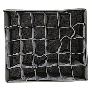 Isabelvictoria 30 Cell Foldable Bamboo Charcoal Underwear Socks Drawer Organizer Storage Box Polypropylene Non-Woven Seperate Box 11L