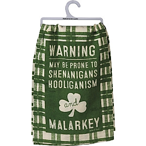 Primitives by Kathy Warning May Be Prone to Shenanigans Hooliganism & Malarkey Dish Towel
