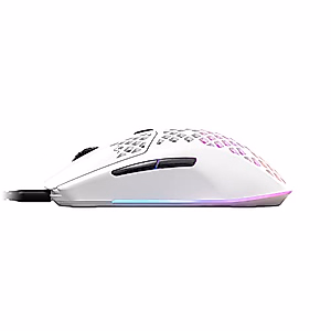 SteelSeries Aerox 3 - Holey RGB Gaming Mouse - Ultra-lightweight Water Resistant Design - 8,500 DPI TrueMove Core Optical Sensor - Snow