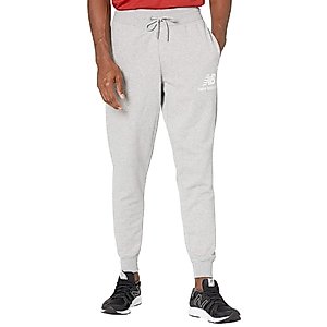 New Balance mens Nb Essentials Stacked Logo Sweatpants, Black, Large US