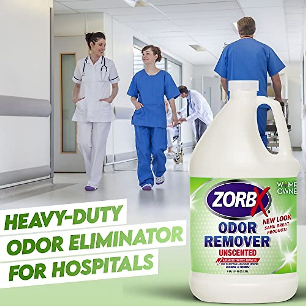 ZORBX Unscented Odor Eliminator Spray - Used in Hospitals & Healthcare Facilities | Advanced Trusted Odor Remover Formula | All-Purpose Deodorizer for Dog, Cat, Home, Carpet & Car - 128 Oz (1 Gallon)