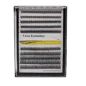 1Tray,400-count Beauty Nature Long Fishtail Style Individual Fake False Eyelashes Clusters Mixed 8-16mm High Volume 3D Eye Lashes Extensions Makeup Tools (8-16MM)