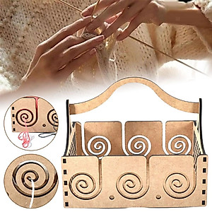 Yarn Holder for Knitting and Crocheting,Wooden Yarn Holder Dispenser,Yarn Ball Holder Stand Spinner,Knitting Embroidery Accessory Prevent Yarn Tangling for Gift Yarn Holder/Yarn Tool Spool (Wood)