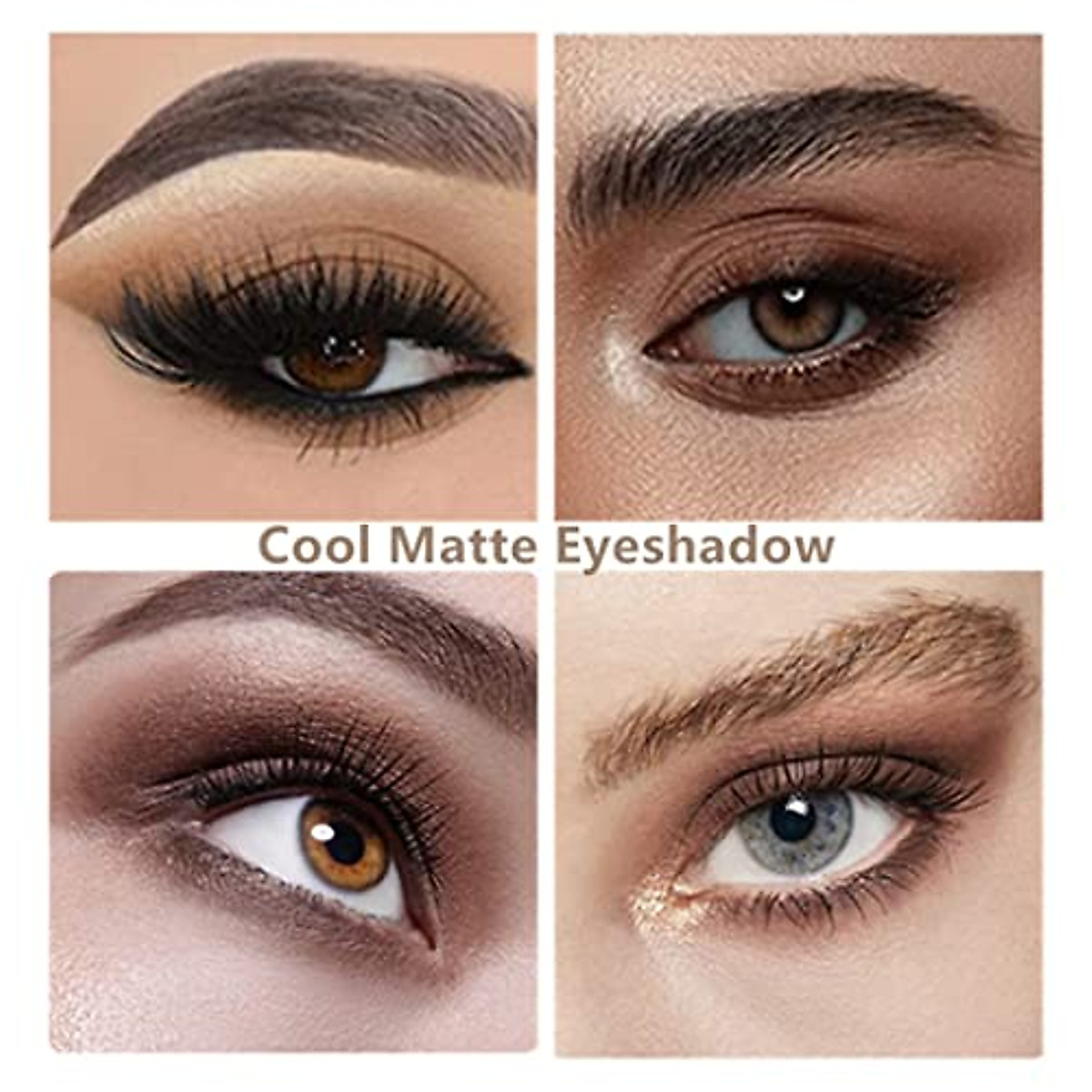 Go Ho 10 Colors Eyeshadow Palette,All Matte Eyeshadow Palette for Older Women,Highly Pigmented Blendable Shades,Neutral Eye Shadow Palette Makeup,Waterproof Cool-tone Grey Brown Eyeshadow,04