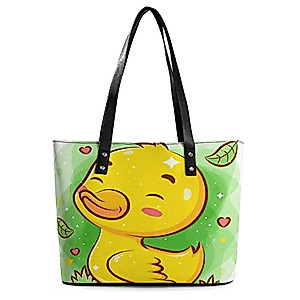 Womens Handbag Duck Leather Tote Bag Top Handle Satchel Bags For Lady