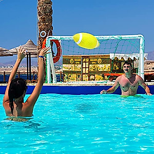 Hiboom Swimming Pool Football, Water Footballs for Pool for Under Water Passing, Dribbling, Beach Football Waterproof, Pool Water Diving Game Toys for Teens Adults, Ball Fills with Water (Yellow)