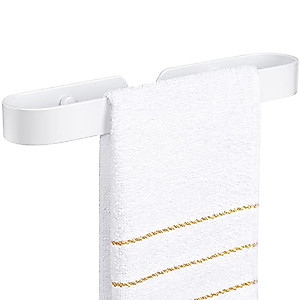 Homusthave Hand Towel Holder, 12 Inch Hand Towel Bar Self Adhesive & Screw Wall Mounted, Aluminum Hand Towel Hanger Towel Ring/Rack for Bathroom Kitchen, White