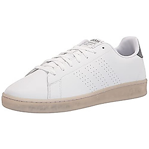 adidas Men's Advantage Eco Racquetball Shoe, White/White/Grey, 10