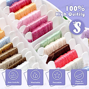 Swpeet 212Pcs Embroidery Kit, Stitch Kits Include 100 Colors Threads, Aida Cloth, Sewing Pins, Floss Bobbins, Embroidery Needles, Bamboo Embroidery Hoops, The Shell of a Pen with Erasable Refill