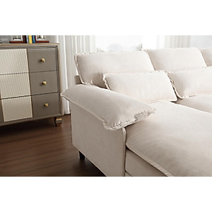 Symmetrical U Shaped Modular Sectional Sofa Cloud Couch, 6 Seater Oversized Convertible Sleeper Couch with Double Chaise & Memory Foam, Deep Seat Corner Sofa&Couches for Living Room Office