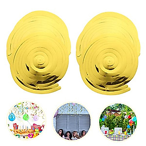 NOLITOY 4pcs 3 Spiral Charm Gold Locket Baby Decor Christmas Tree Decorations Shiny Foil Swirls for 30th Birthday Party Favors Ceiling Hanging Swirl PVC Birthday Party Backdrop Pendant