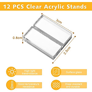 Acrylic Sign Holder Clear Place Card Holders Acrylic Stands Table Number Stands Wedding Sign Holders Card Display Stand for Table Wedding Photo Office Menu Meeting Party Event Decoration(12Pcs, 1.2")