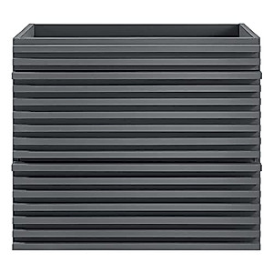 Modway Render 23.5" MDF Wood Wall-Mount Bathroom Vanity Cabinet in Gray