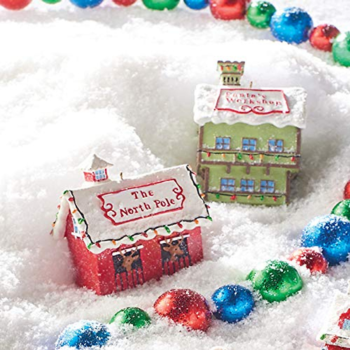 Set of 2 Raz 4.25" North Pole Village Christmas Ornament 4007022