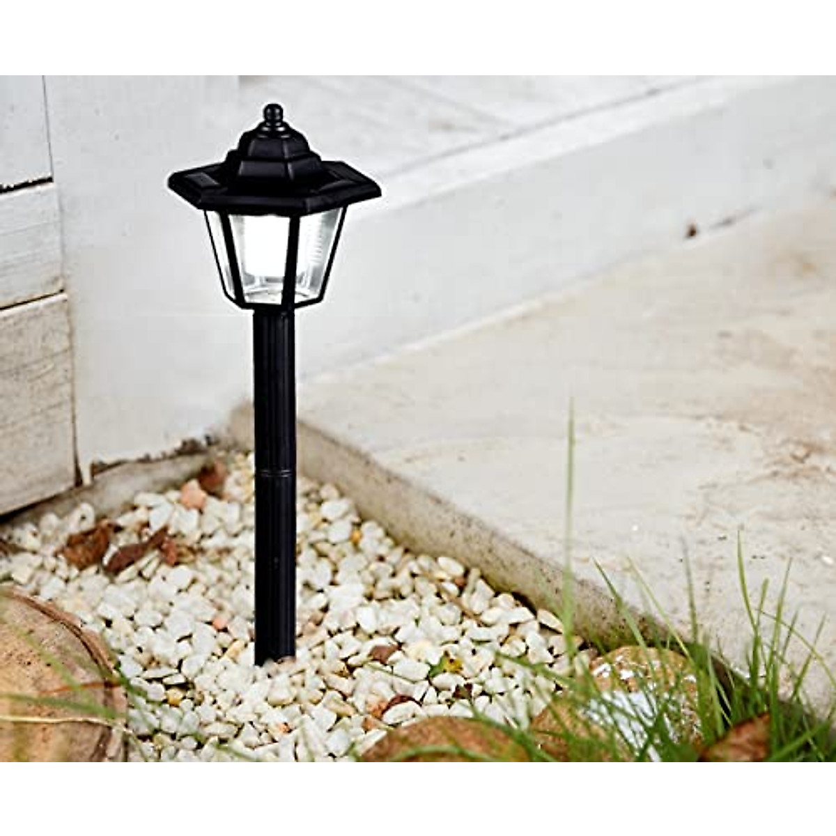 LAUREL CANYON 4 Pack Solar Pathway Lights, LED Bulbs Solar Walkway Lights Auto On/Off, Outdoor Landscape Lights for Garden, Lawn, Path, Yard Black