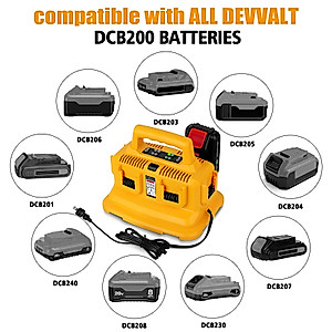 【Upgrade】 DSANKE DCB104 6 Port Charger Replace for DeWalt 20V Battery Charger Station Compatible with Dewalt 20V/60V Battery DCB200 DCB201 DCB203 DCB204 DCB206 DCB181 DCB180 DCB606 DCB612 DCB609