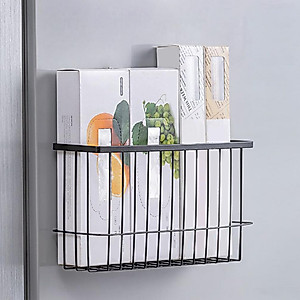 Alipis Kitchen Storage Shelf Kitchen Wall Basket Shower Basket Wall Hanging Basket Bathroom Toiletries Basket Hanging Wall Basket Sundries Storage Holder Iron Storage Basket Wall-mounted
