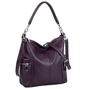 YALUXE Women's Leather Medium Purse Multi Pocket Soft Cowhide