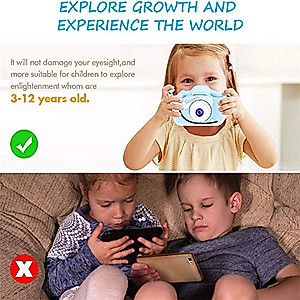 Camera for Girls and Boys, Gift for Christmas, Digital Dual Camera 2.0 Inches Screen 20.0MP Video Camcorder Anti-Drop Children Selfie Cartoon Camera Toys for Gift - 32GB Memory Card Included