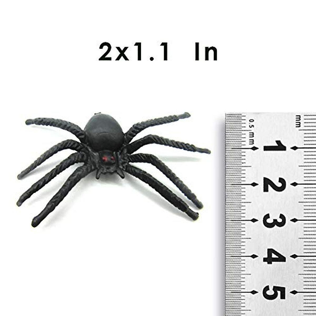 Caritty 50PCS Halloween Realistic Plastic Spider, Fake Spider Prank Prop Joke Toys for Halloween Decorations, Plastic Spiders Halloween, Black Scary Spiders for Kids, Great Party Favors