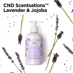 CND Scentsations Hand & Body Lotion, Deep Moisturizing and Hydrating Formula for Dry Damaged Skin, Dermatologically Tested, Lavender & Jojoba, 8.3 fl oz