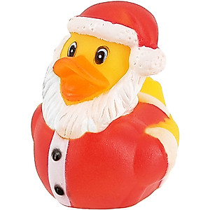 The Dreidel Company Christmas Holiday Rubber Duck Toy Duckies for Kids, Bath Birthday Gifts Baby Showers Summer Beach and Pool Activity, 2" (6-Pack)