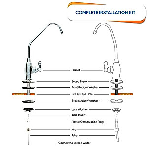 Aquaboon Non-Air Gap RO Faucet - Reverse Osmosis Faucet Chrome Finish - Drinking Water Faucet for Kitchen Sink fits Water Filtration System - Filtered Water Faucet Stainless Steel - Beverage Faucet