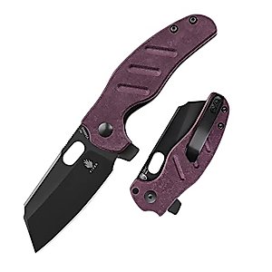 Kizer C01c(Mini) EDC Knife Sheepdog Red Richlite Handle, 4V Pocket Folding Knife, Removable Flipper Tab V3488A5