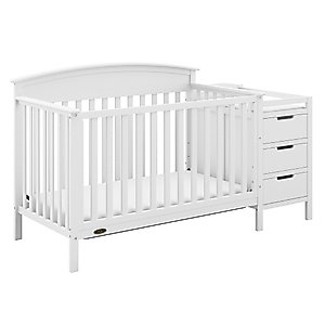 Graco Benton 5-in-1 Convertible Crib and Changer (White) – Crib and Changing -Table Combo, Includes Water-Resistant Changing Pad, 3 Drawers, Converts to Toddler Bed, Daybed and Full-Size Bed