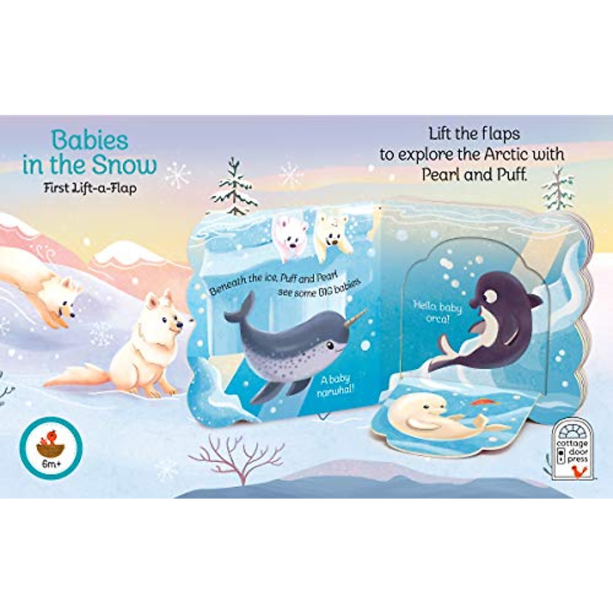 Babies in the Snow Gift Set: Includes Lift-A-Flap Board Book and Cuddly Plush Toy Friend for Birthdays, Baby Showers, Christmas and Easter Basket Stuffers Ages 0 - 4