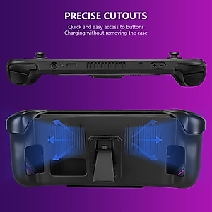 Geekria Kickstand Protective Case Compatible with Steam Deck, TPU Cover Protector with Stand Base, Protective Cover Case Compatible with Valve Steam Deck Non-Slip and Anti-Scratch Design