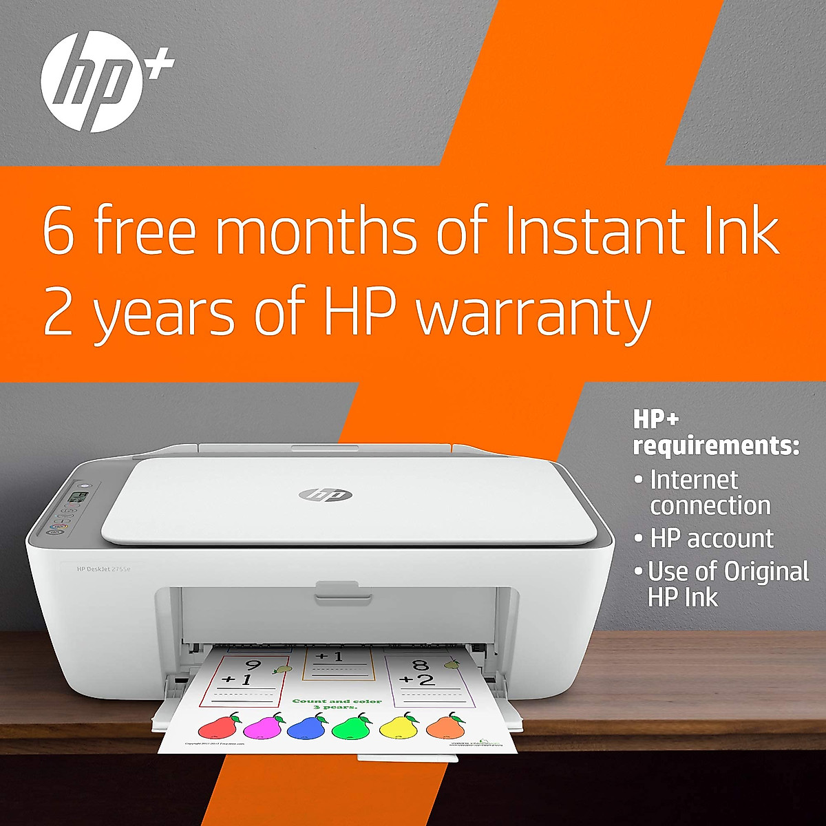 HP DeskJet 2755e All-in-One Wireless Color Printer, (26K67A) (Renewed)