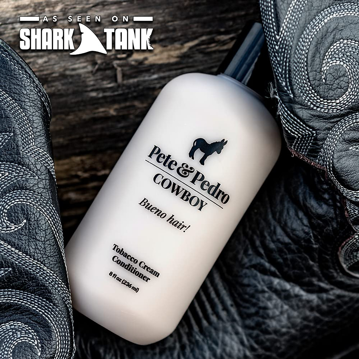 Pete & Pedro COWBOY - Tobacco Soft Cream Lightweight Conditioner for Men | Smells Incredible, Hydrates Hair Without Weighing It Down | As Seen on Shark Tank, 8.5 oz.